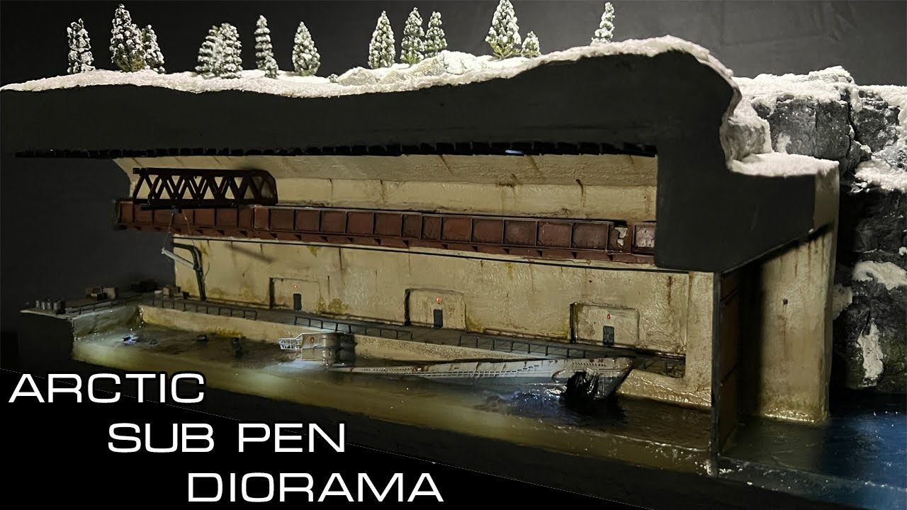 Remote Winter Sub Pen with Wrecked Uboat Diorama - YouTube