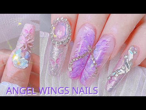 Sub）Original Lucky Angel Wings Nail|Bring luck to youNail Tutorial|Self ...