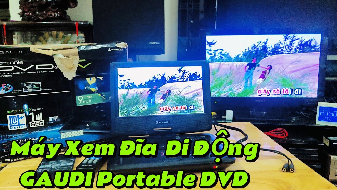 (ĐÃ BÁN)--Máy Xem Đĩa Di Động màn hình 9 inch GAUDI Nhật-Chơi tốt đĩa ...