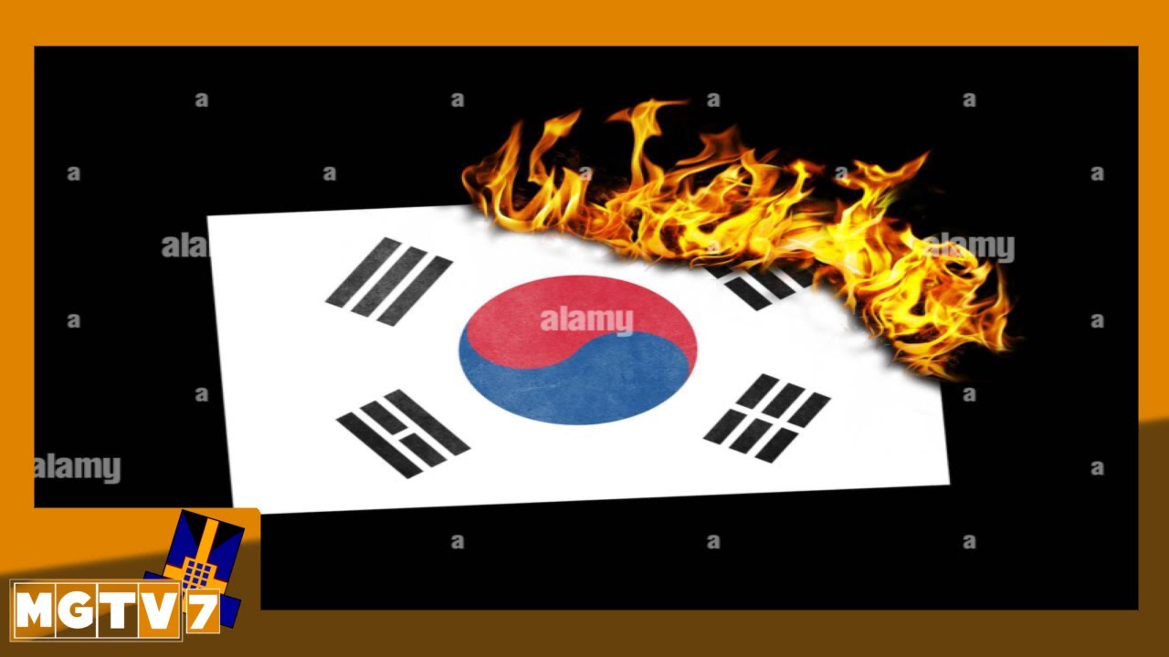 Burning flag of South Korea 🇰🇷 - YouTube