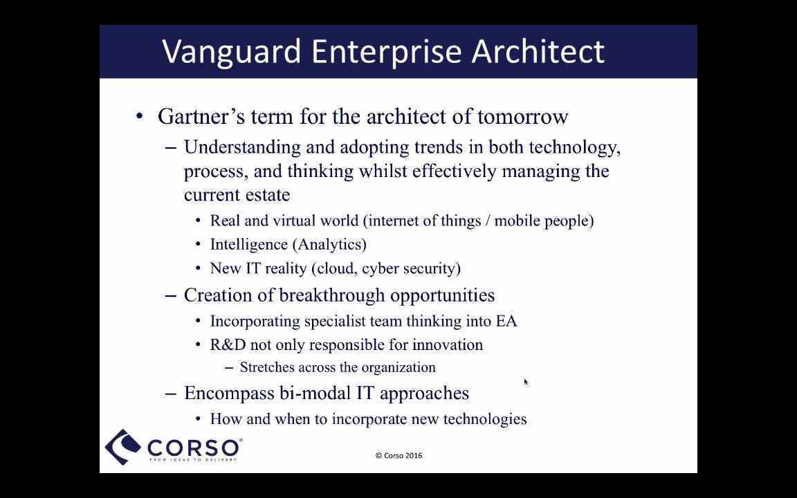 How Does a Vanguard Enterprise Architect Manage Innovation 21Jan2016 ...