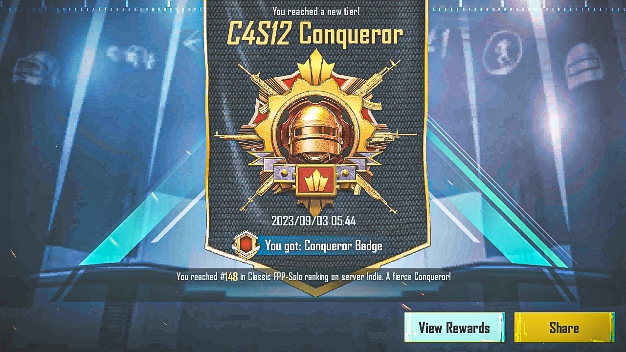 C4S12 BGMI 🇮🇳 Conqueror Rewards And Entry Effect 💥 - YouTube