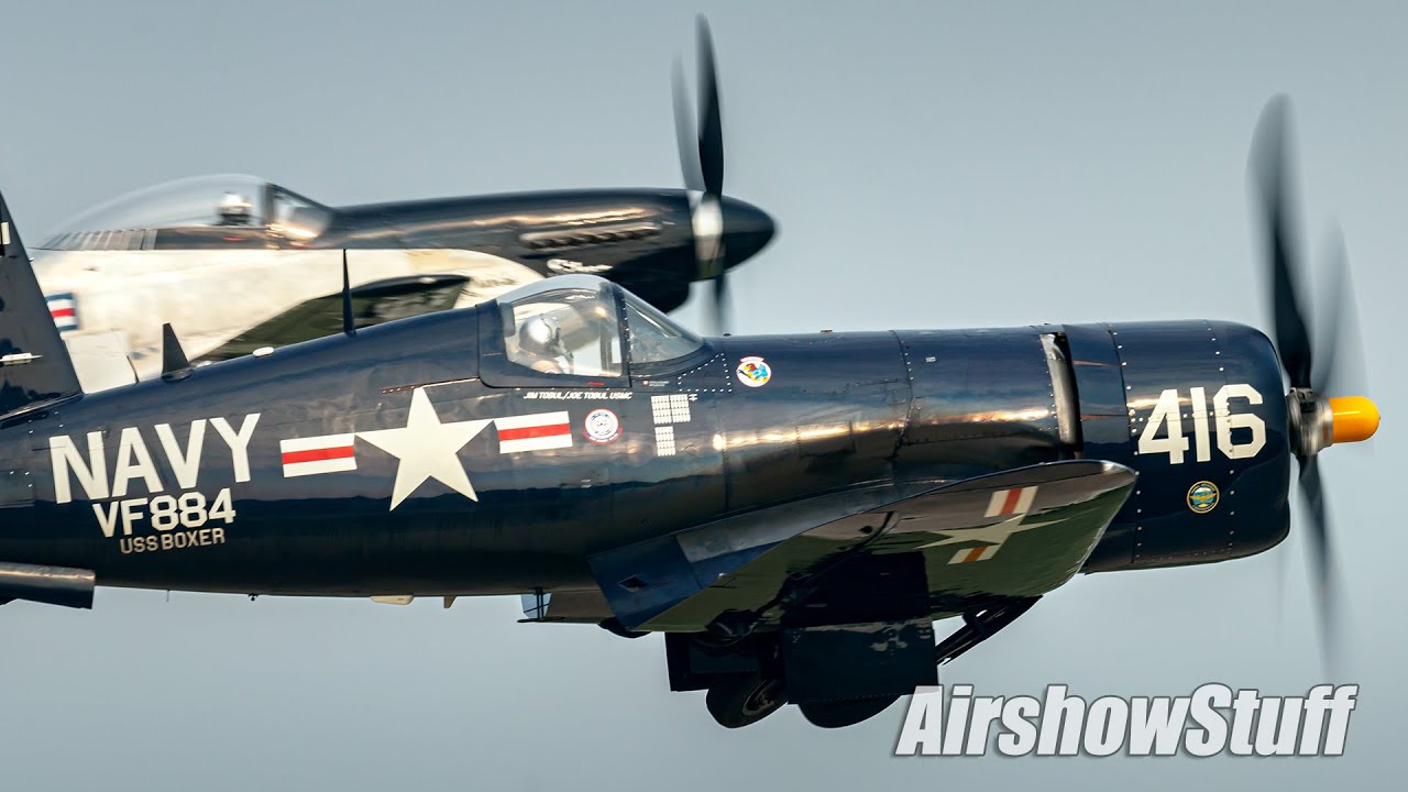 F4U Corsair and P-51 Mustang Joint Flybys - EAA AirVenture Oshkosh 2021 ...