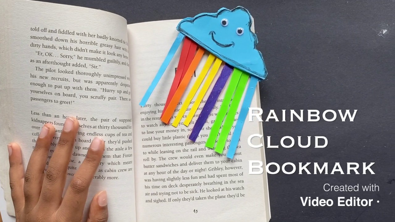 Making of Rainbow cloud bookmark - YouTube
