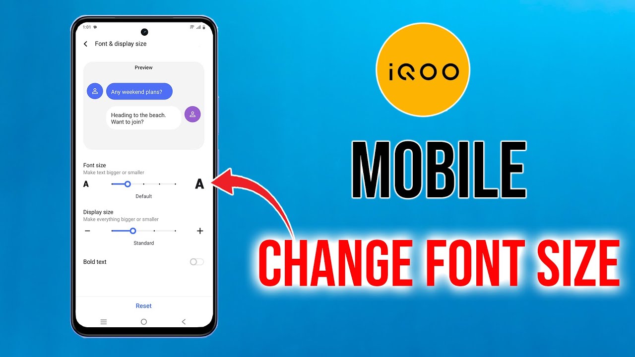 How to change font size in iQOO phone - YouTube
