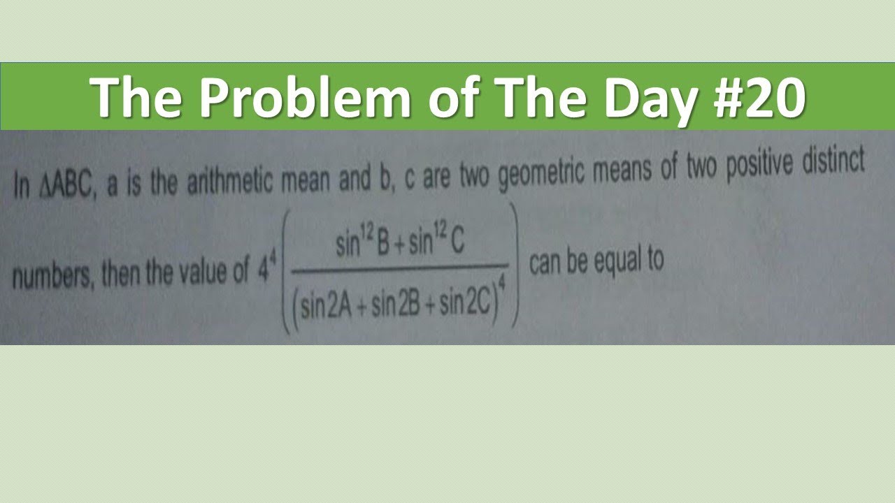 The Problem of The Day PROBLEM #20 - YouTube