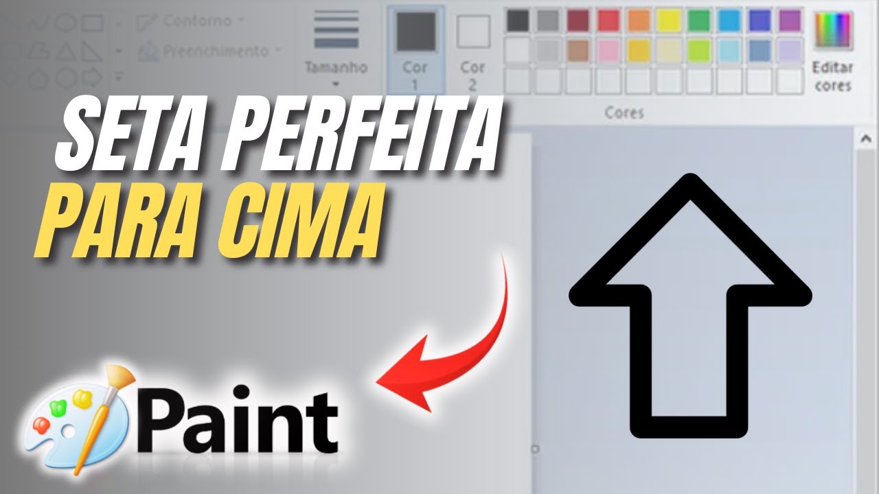 Como desenhar uma seta perfeita para cima no PAINT - YouTube