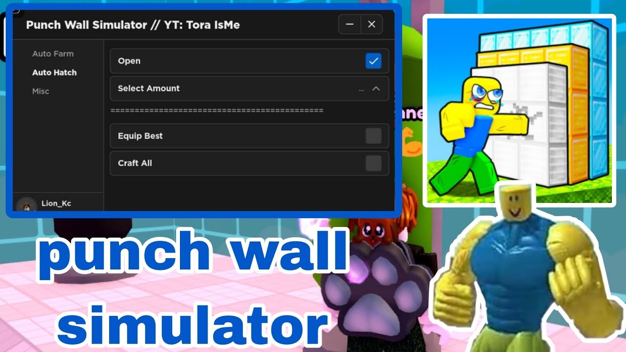 📥Roblox punch wall simulator📥|🔥Script made by Tora IsMe💥|Mobile/PC|LION ...