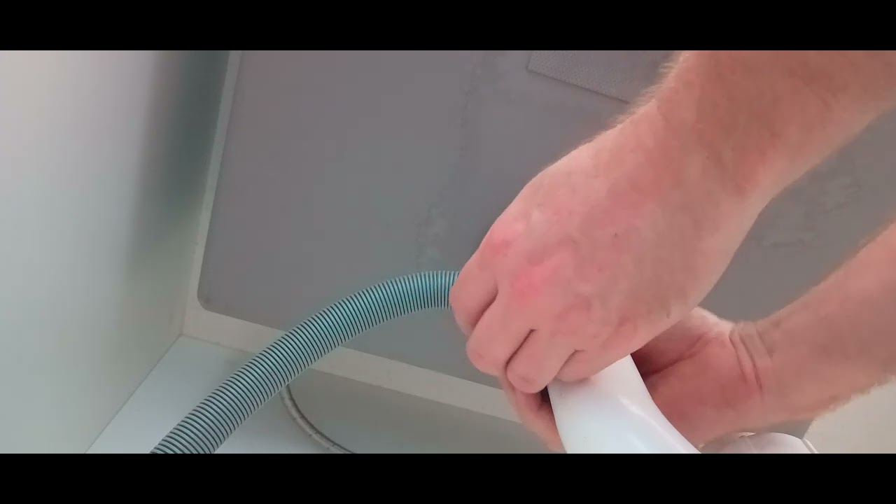 How to install a washing machine drain hose onto a barbed connector on ...
