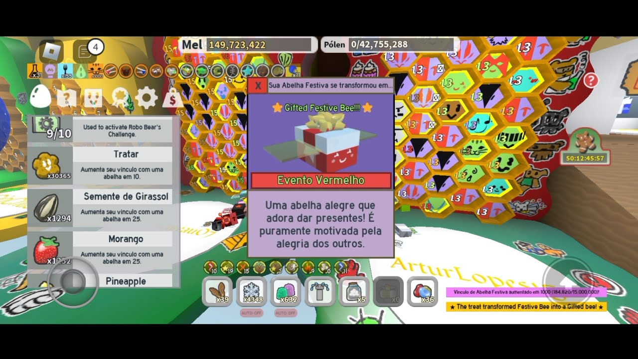FESTIVE BEE GIFTED!! (Bee Swarm Simulator) - Roblox - YouTube