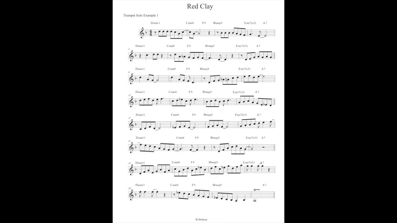 Red Clay by Freddie Hubbard - Trumpet Solo for Young Players - YouTube