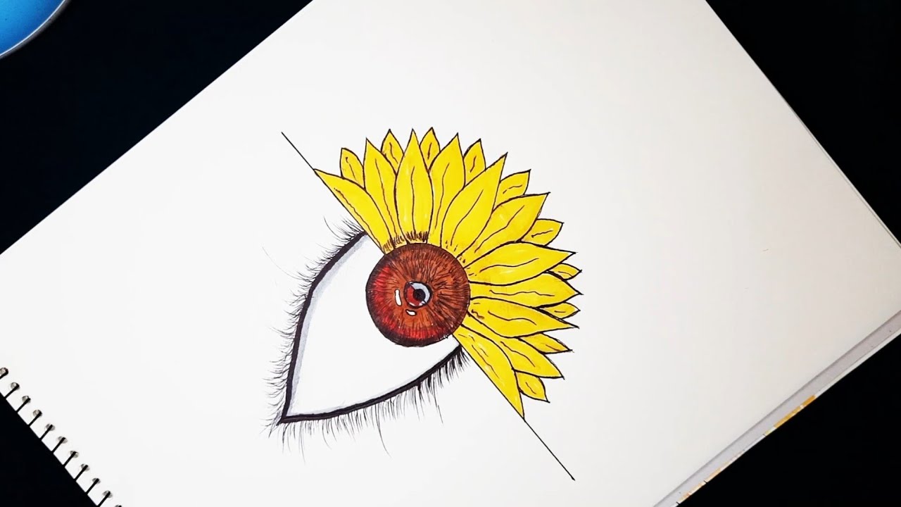 How to Draw a Sunflower Eye | Easy Step-by-Step Tutorial - YouTube