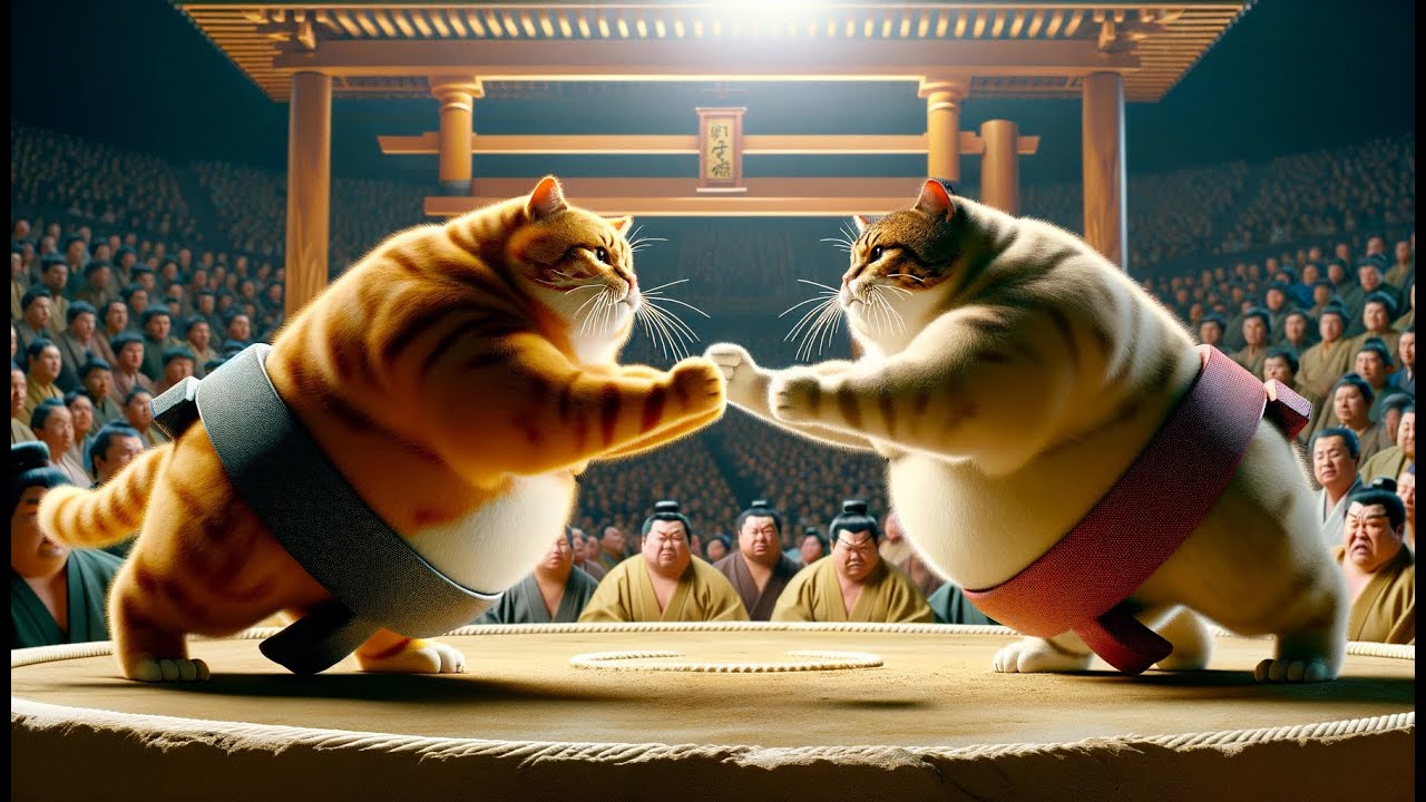 Cat & A sumo wrestling match.#cat#cute#cutecat#fyp - YouTube