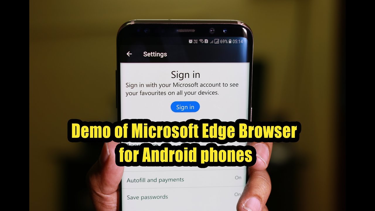 Demo of Microsoft Edge Browser for Android phones - YouTube