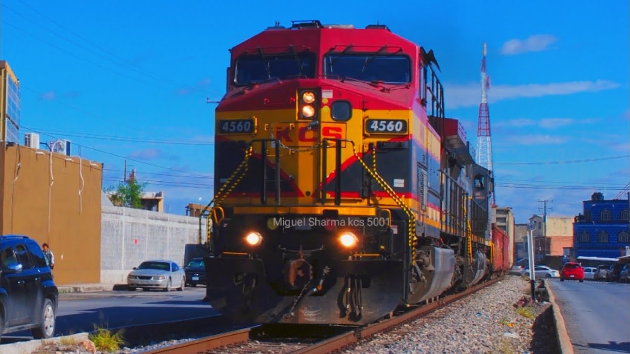 Locomotoras AC4400CWs KCSM 4560,4551 Esquema Rata!!! en el M273, Reynosa Tamaulipas - YouTube