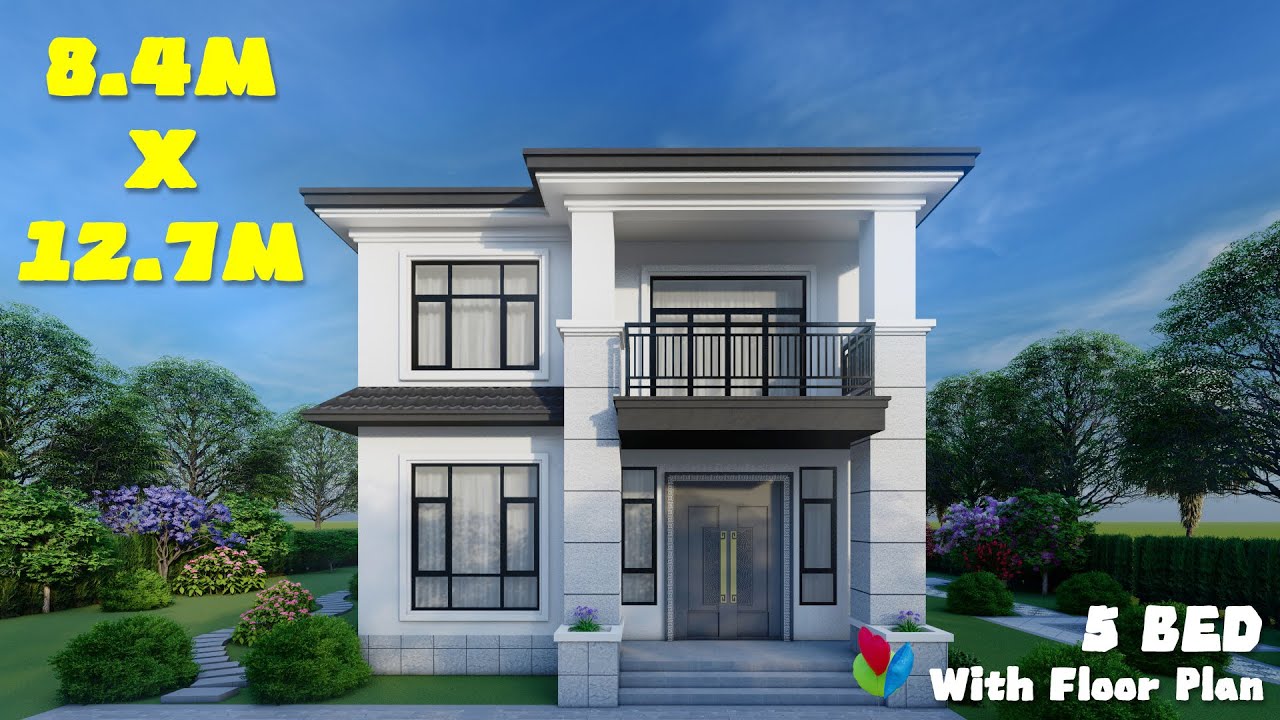 Small House Design 8.4x12.7 Meters (102 sqm)|5 Bedroom|House Design ...