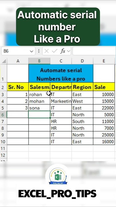 How To automate serial number in Excel//#excel #exceltips #shorts #short - YouTube