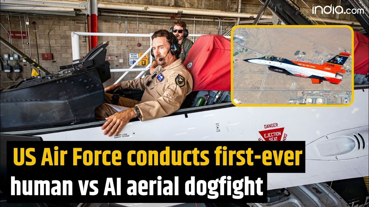 US Air Force conducts first-ever human vs AI aerial dogfight - YouTube
