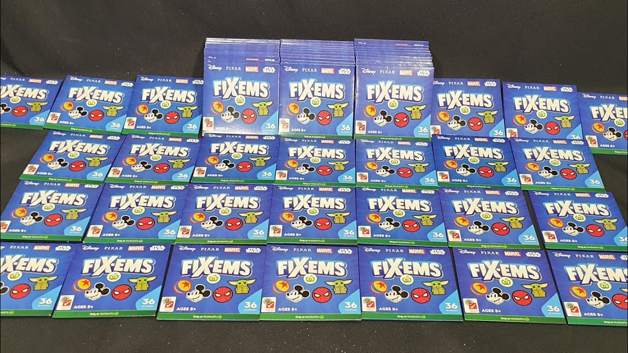 Unboxing: 57 Woolworths Disney Fix-ems blind packs. - YouTube