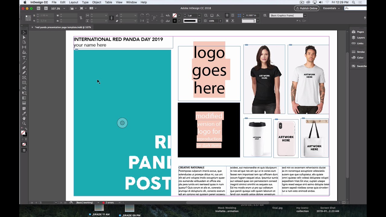 how to assemble the presentation page in InDesign - YouTube