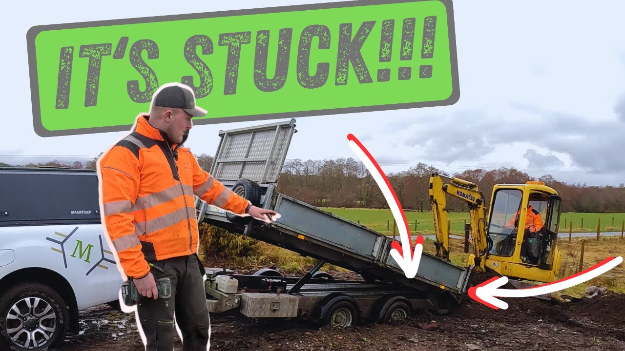THE TRAILER GOT STUCK!? - Diary of a 21 Year Old Landscape Business ...