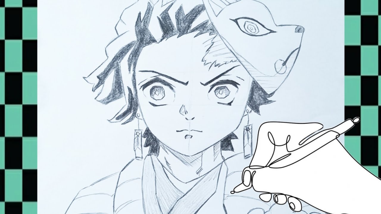 Tutorial how to draw Tanjiro Kamado fromDemon slayer 👻 - YouTube