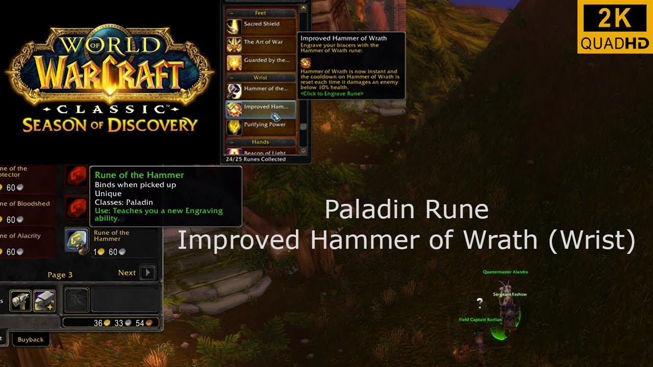 World of Warcraft | Season of Discovery | Paladin Runes | Improved ...