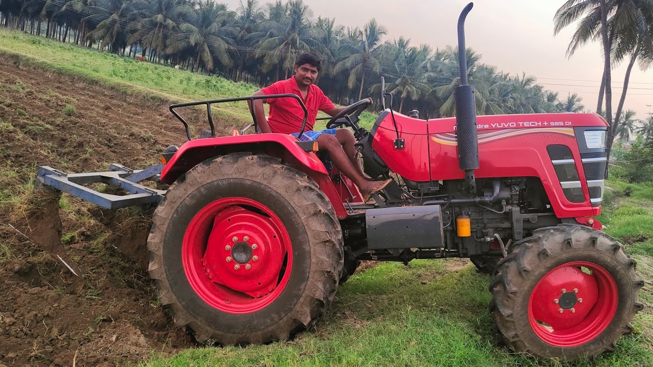 Mahindra yuvo tech plus 585 4wd tractor goes to 5 point cultivator ...