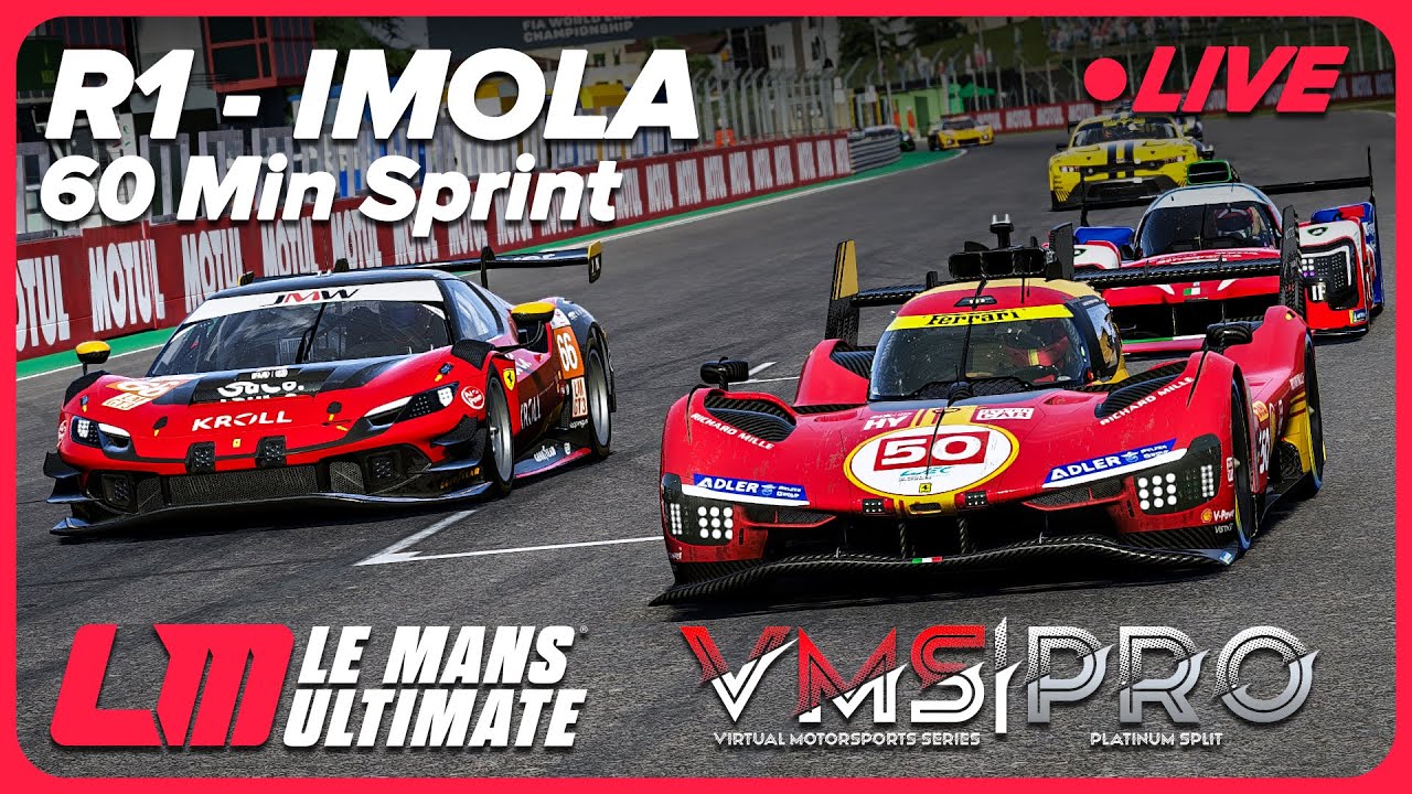 Le Mans Ultimate VMS Pro Series Platinum - Race 1 Imola Sprint - YouTube