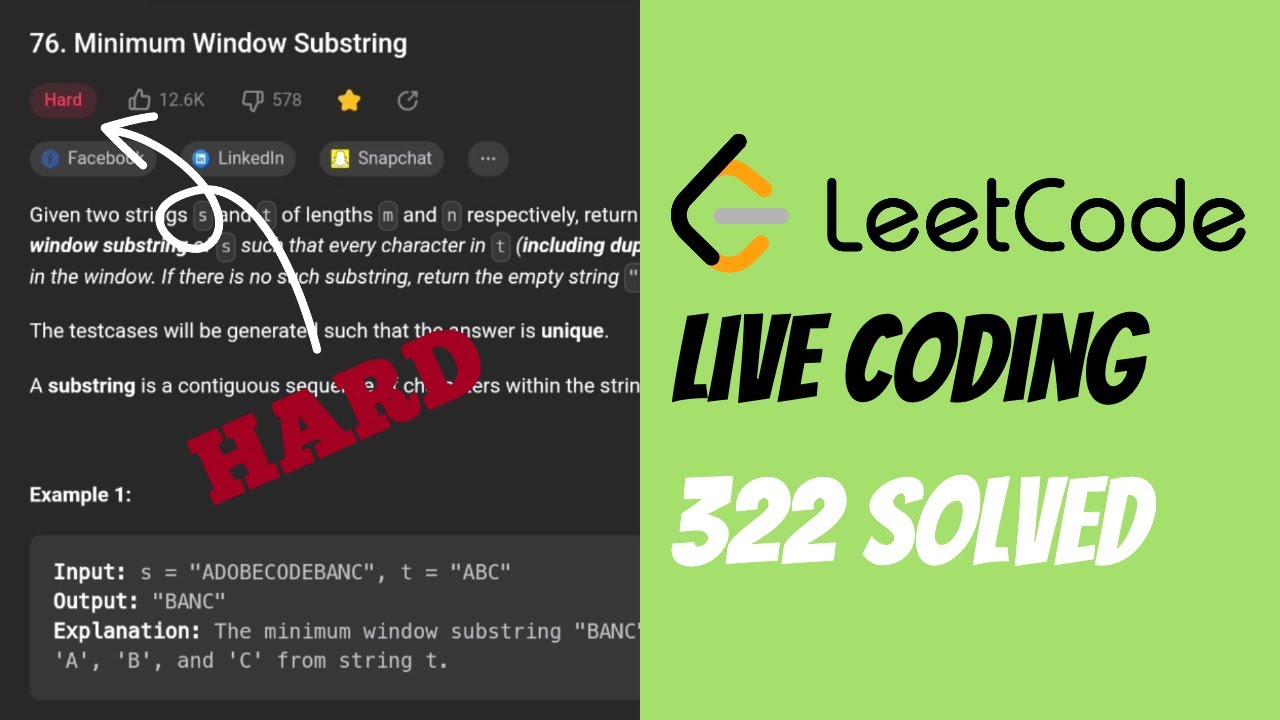 Leetcode Bareng Gogo Minimum Window Substring Youtube 4413