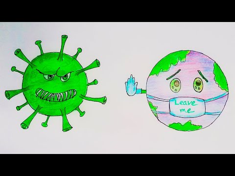 How to draw Corona Virus Covid-19 || Save Earth from Corona Virus || Awareness Safety Poster