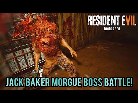 Resident Evil 7 - Jack Baker Boss Fight (Morgue) - YouTube
