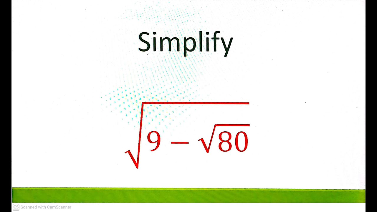 A nice square root problem 1 - YouTube