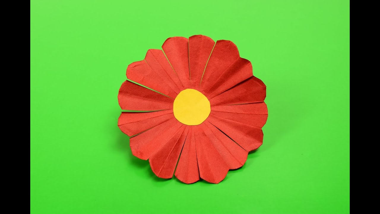 Easy Gerbera Daisy Origami - YouTube