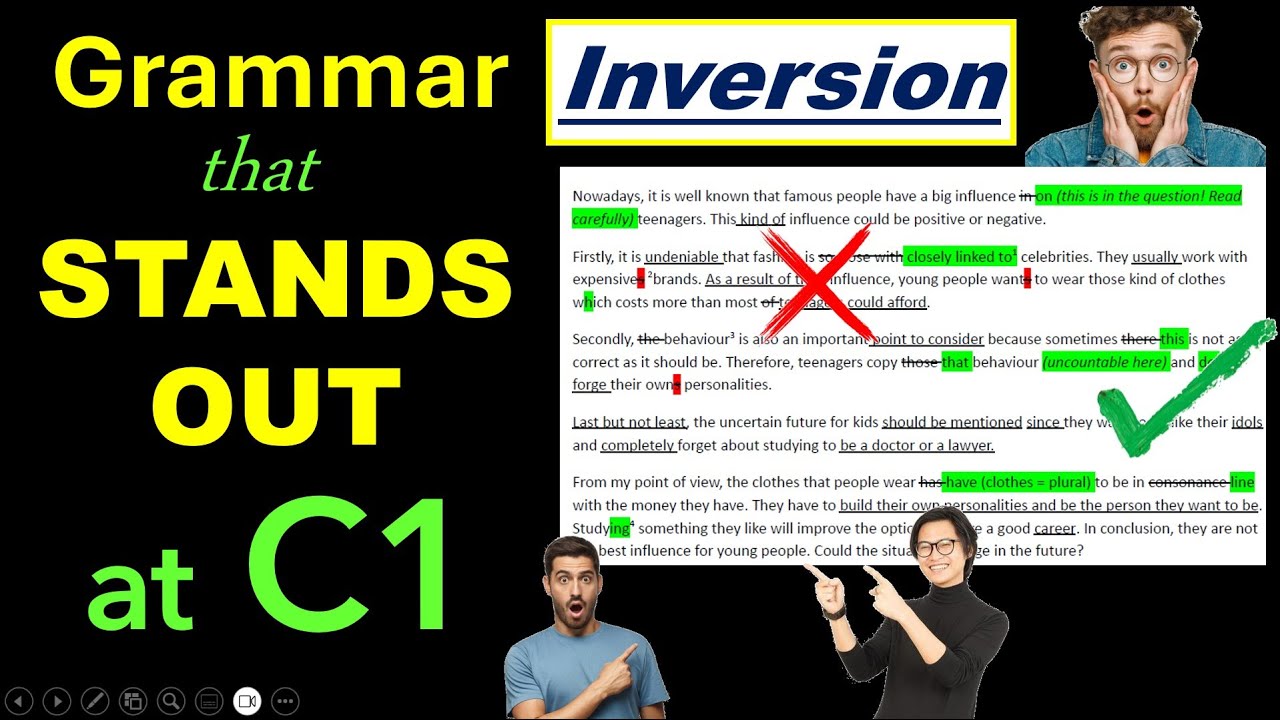 INVERSION: Impressive C1 grammar for writing - YouTube