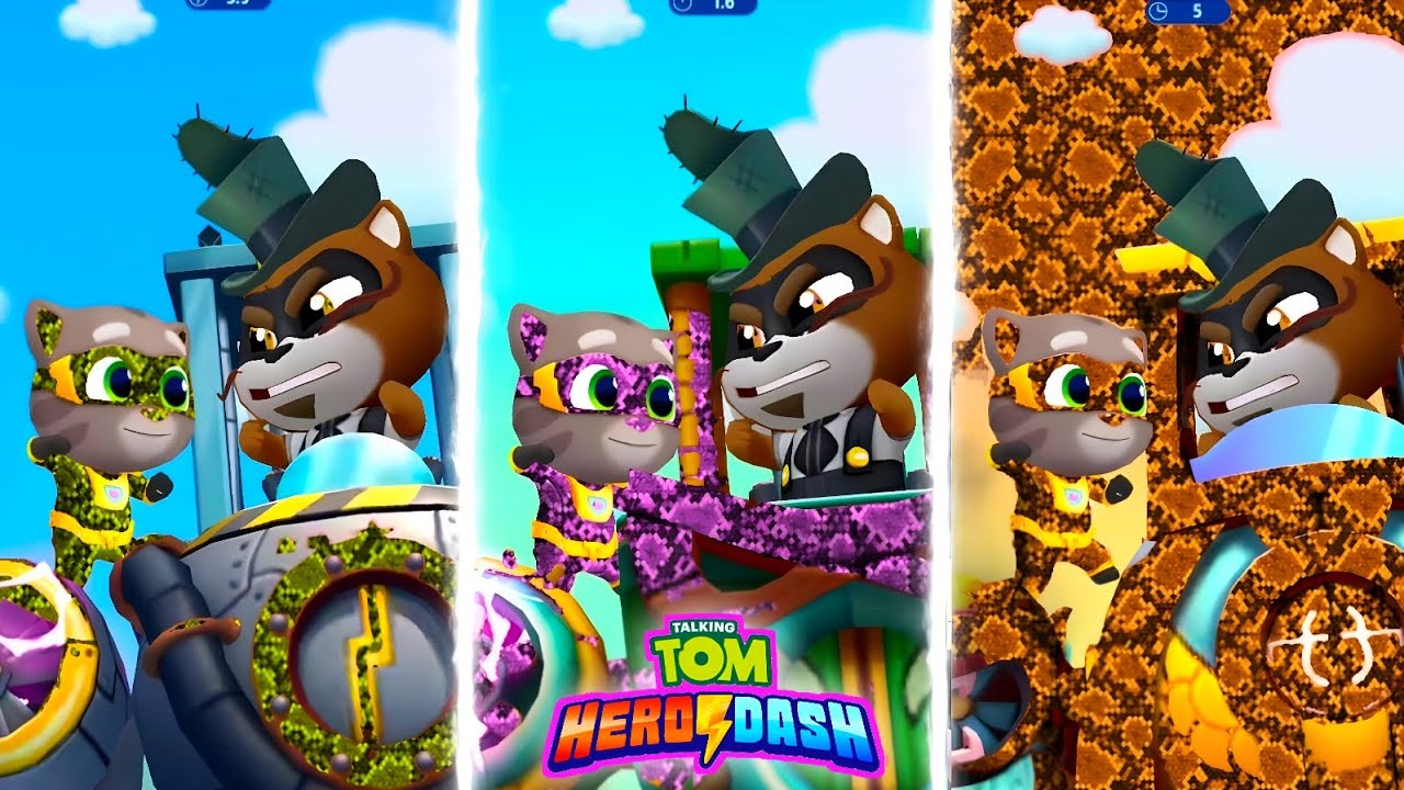 Talking Tom Hero Dash - 3 Hero Tom New Design Suit & Fight The City ...