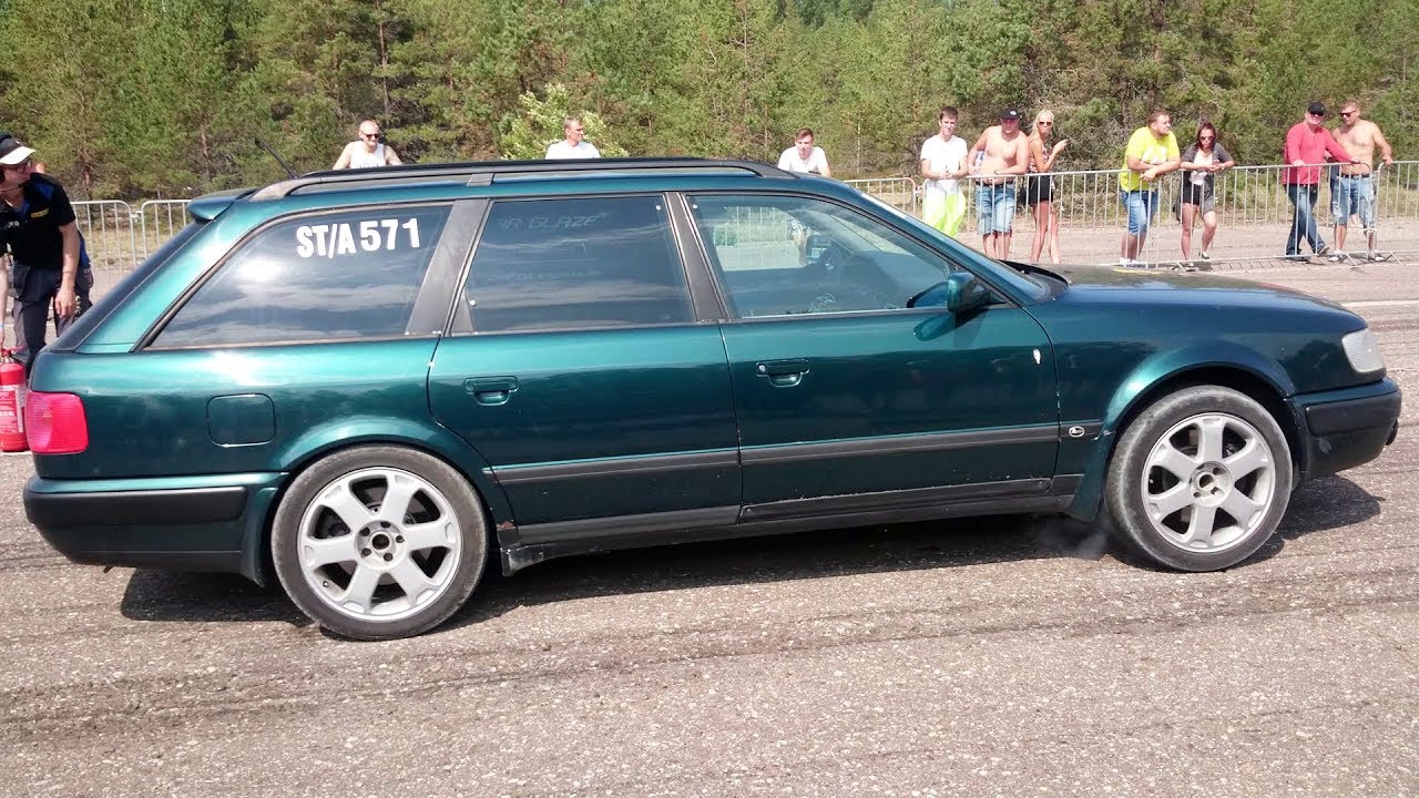 '93 Audi S4 C4 Quattro 2.2t 20v AAN 1/4 mile drag race - YouTube