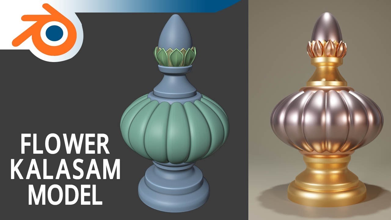 3D Flower Kalasam - Blender 3D Tutorial - YouTube