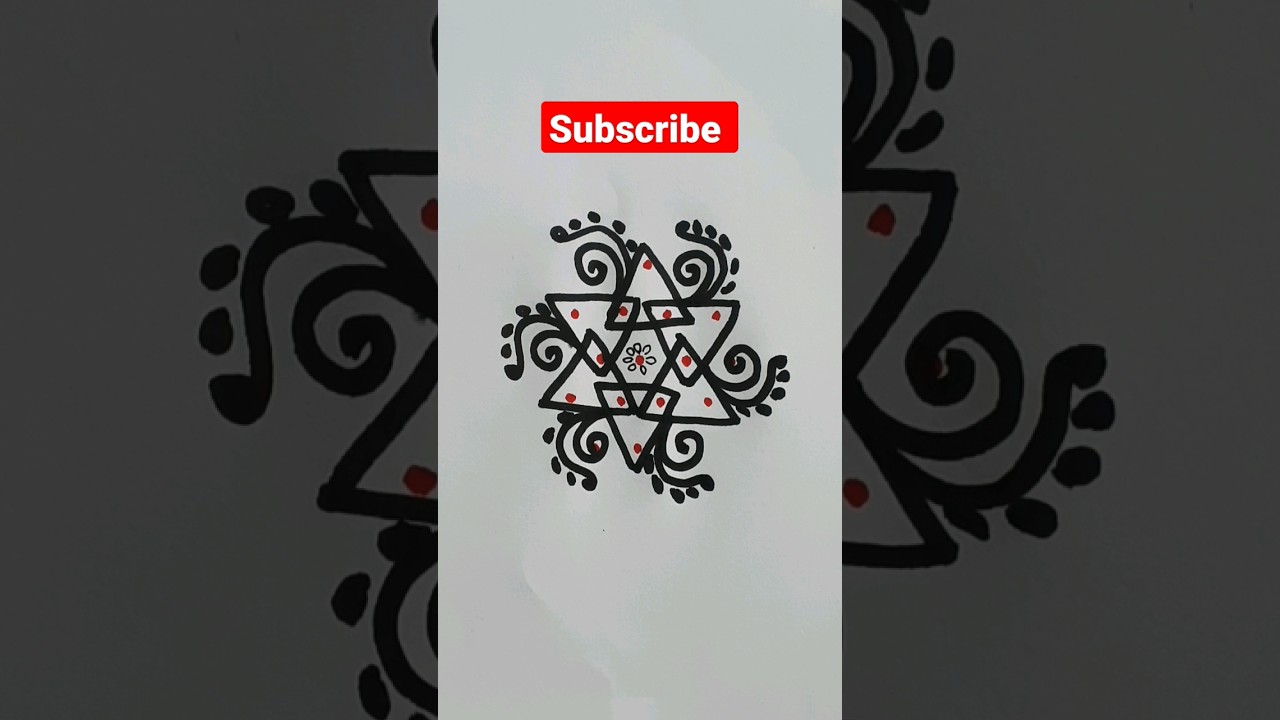 modern 5×3 cross dots star kolam - YouTube