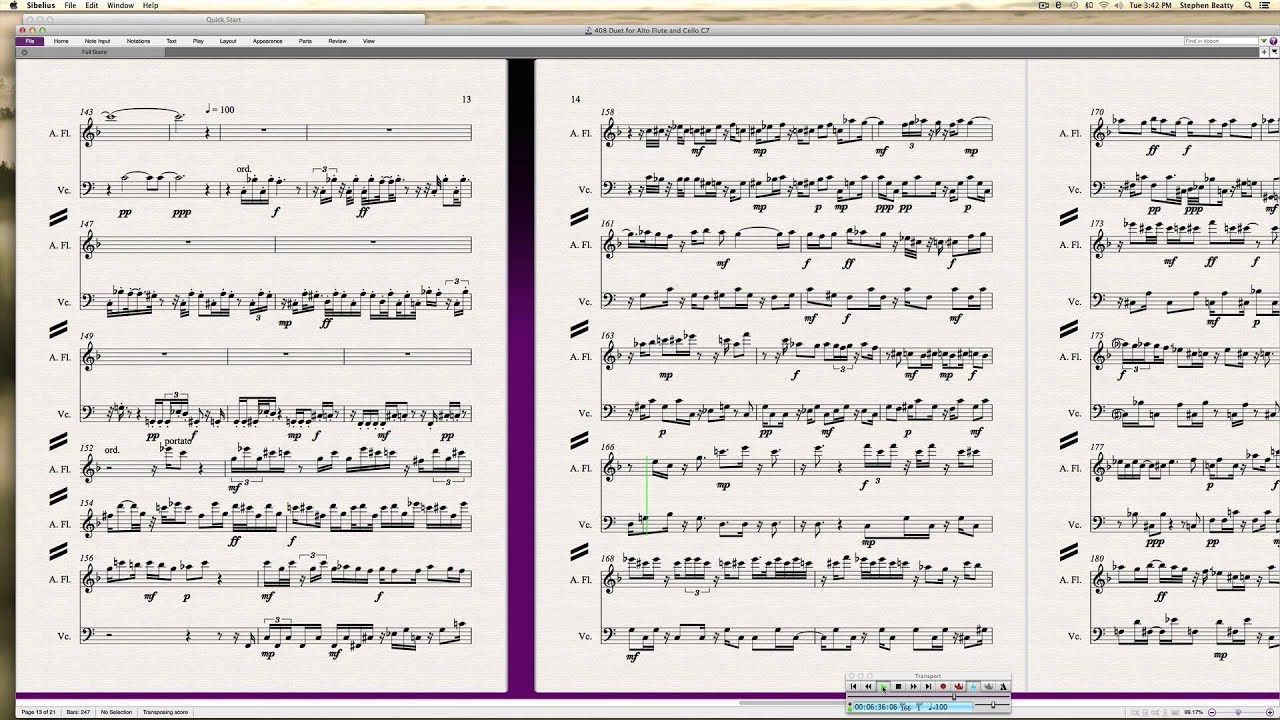 408 Duet for Alto Flute and Cello C7 Contemporary Classical Music Score ...