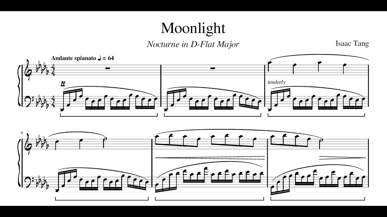 Nocturne in D-flat major "Moonlight", for Piano | ORIGINAL COMPOSITION ...