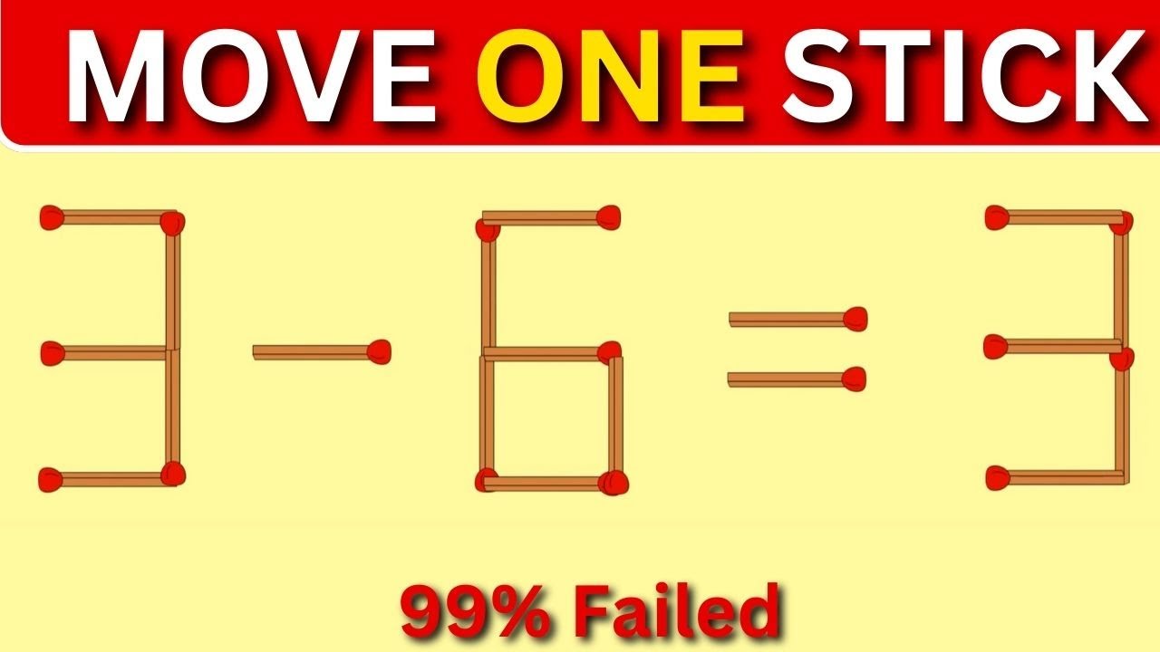 🧠🔥 Only 1% Can Solve This! Move One Stick to Balance the Equation! 🏆🤯 ...