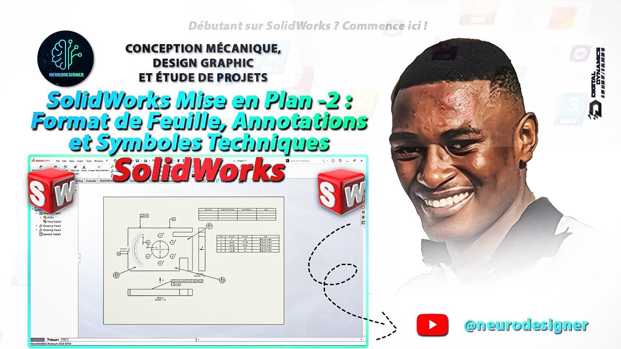 Solidworks tôlerie 7, Mise en plan complète, ligne de pliage, mise à ...