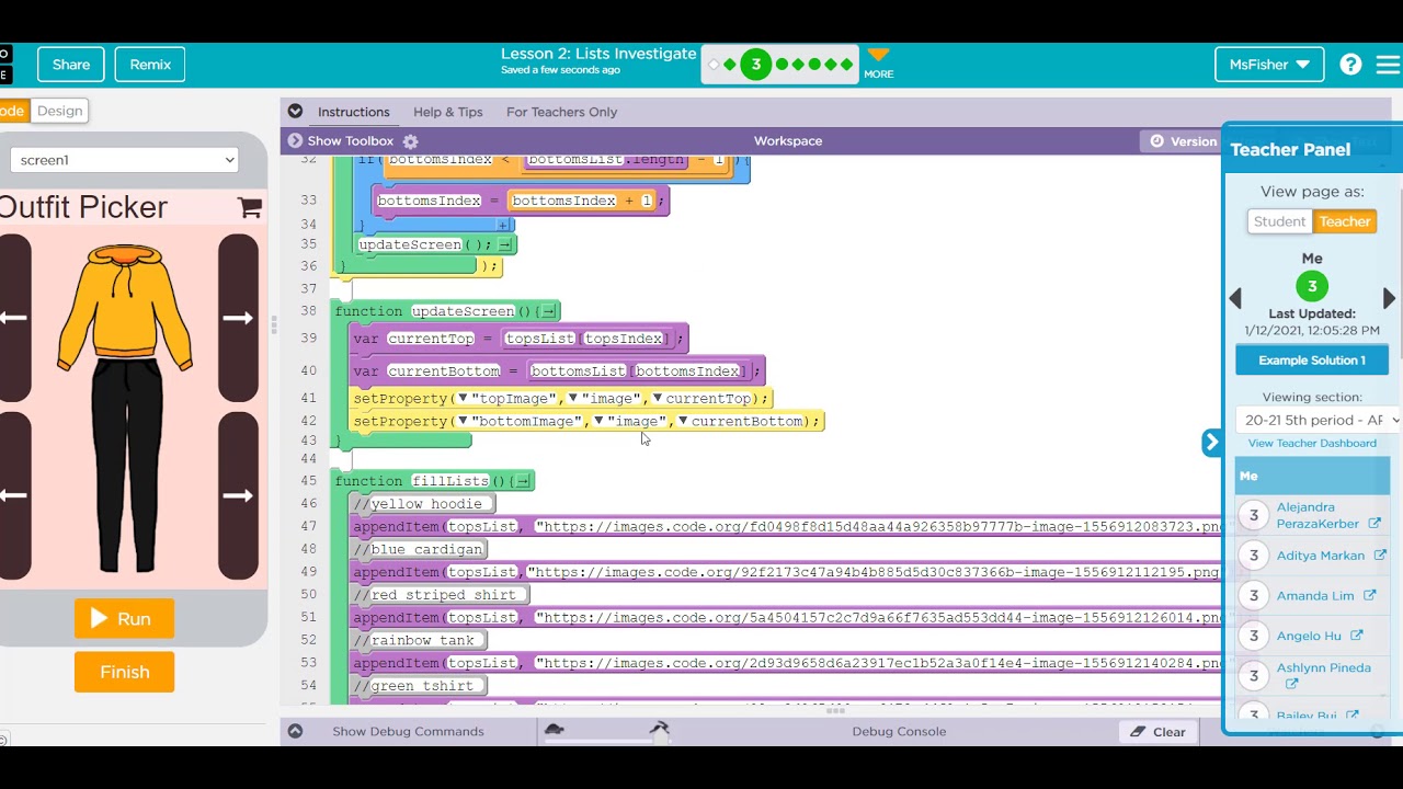 Code U5L02 Lists Investigate Tutorial YouTube