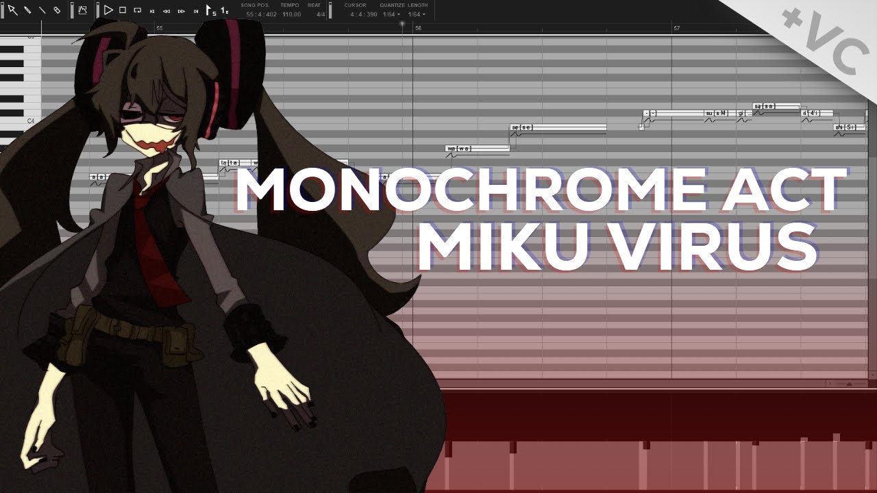 【Miku Virus】 Monochrome Act 『Fanloid Cover』 +VC - YouTube