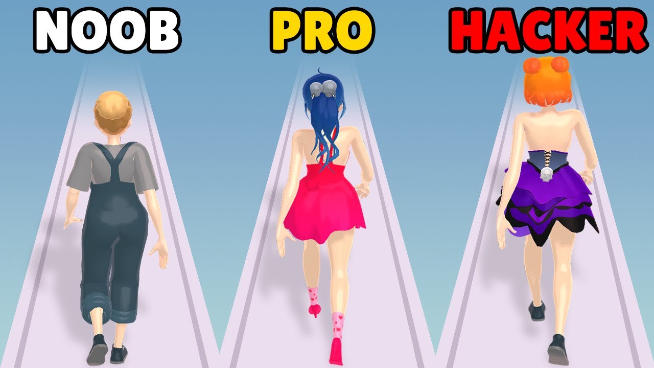 NOOB vs PRO vs HACKER in Goth Run - YouTube