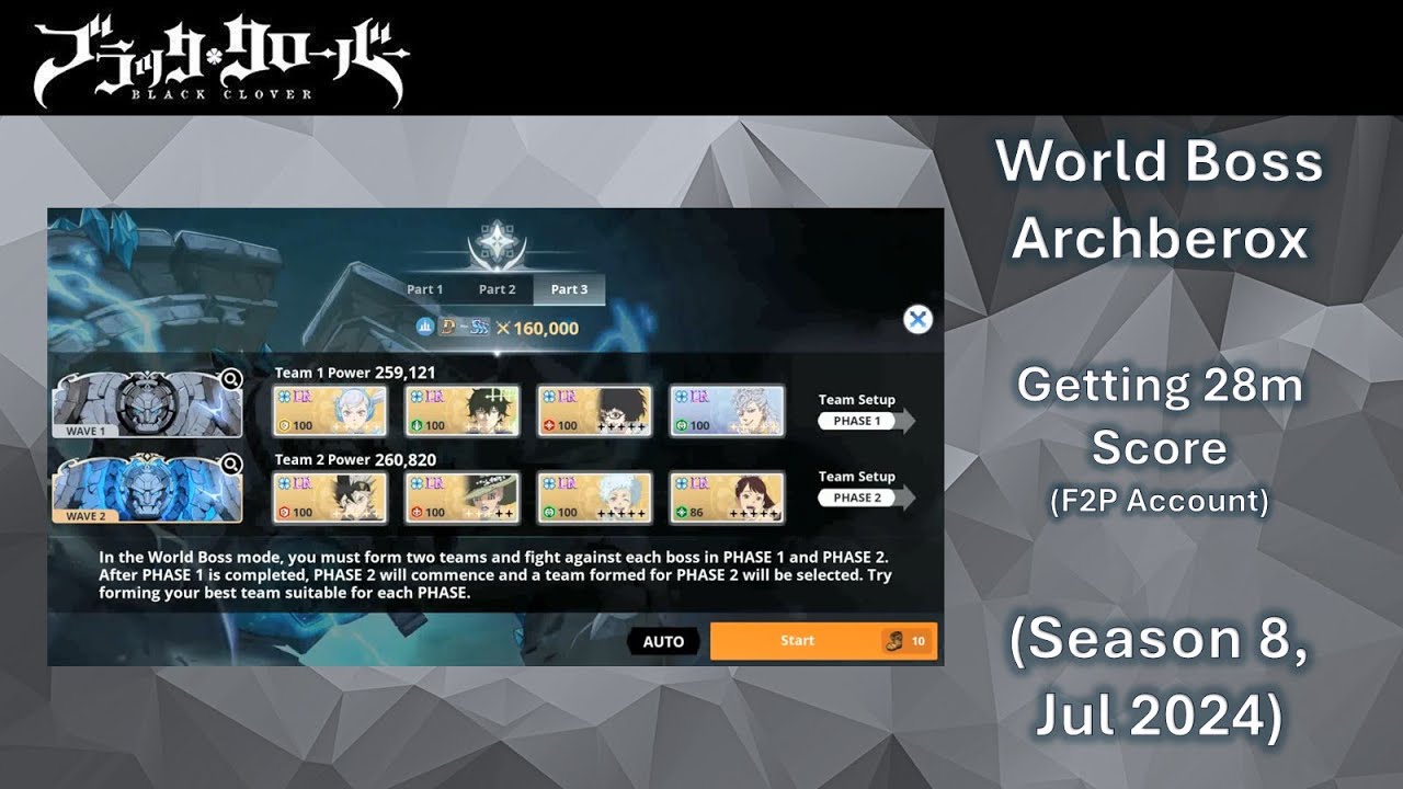 World Boss Archberox Season 9 F2P Score Run with Base Party Kahono - YouTube