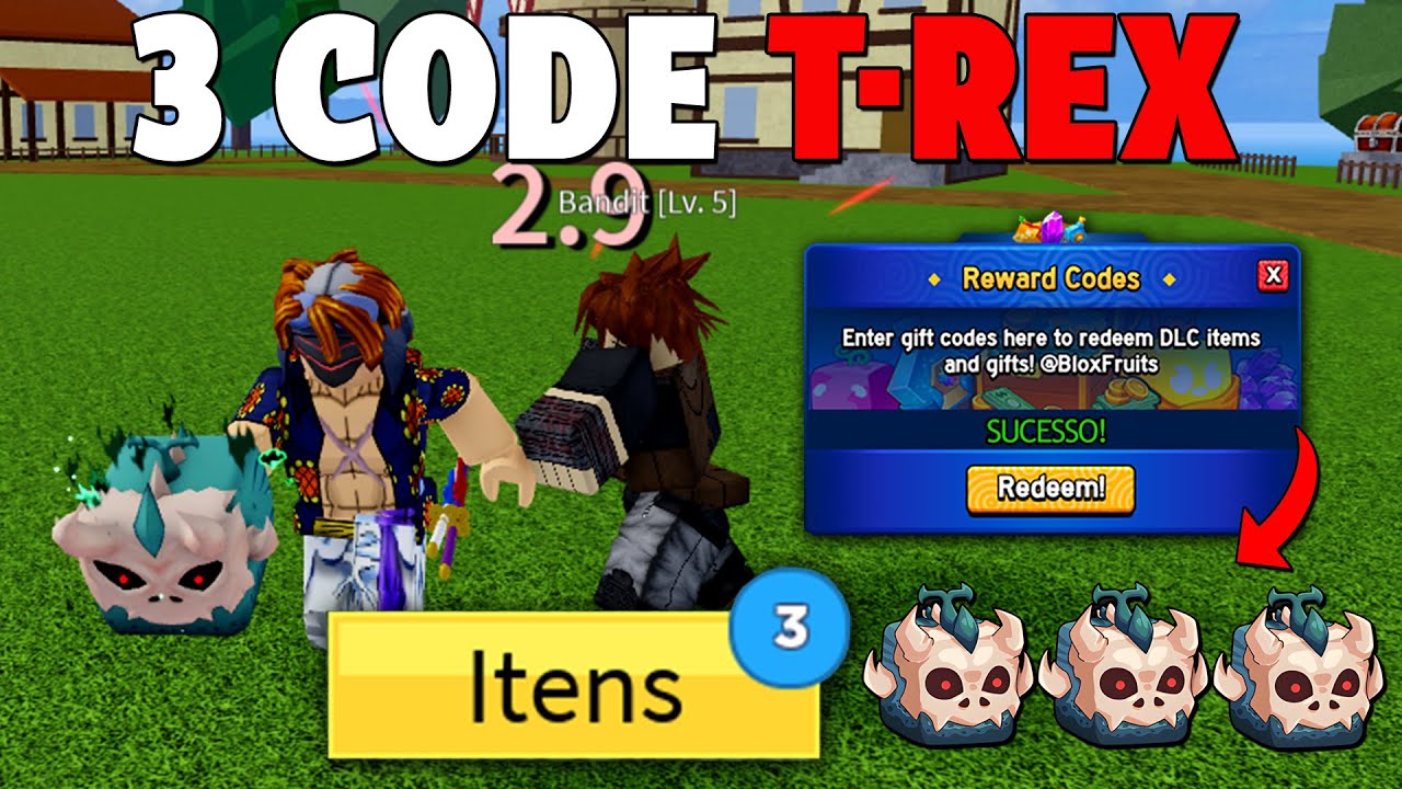 3 NOVOS CÓDIGO DA FRUTA T-rex NO BLOX FRUITS + 29 CÓDIGOS DE EXP BELI E RESET - blox fruit codes ...