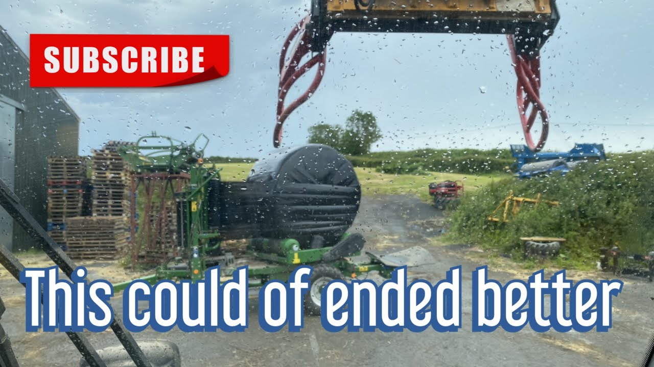 Bailing up the first block of hay, with one balls up. Episode 235 - YouTube