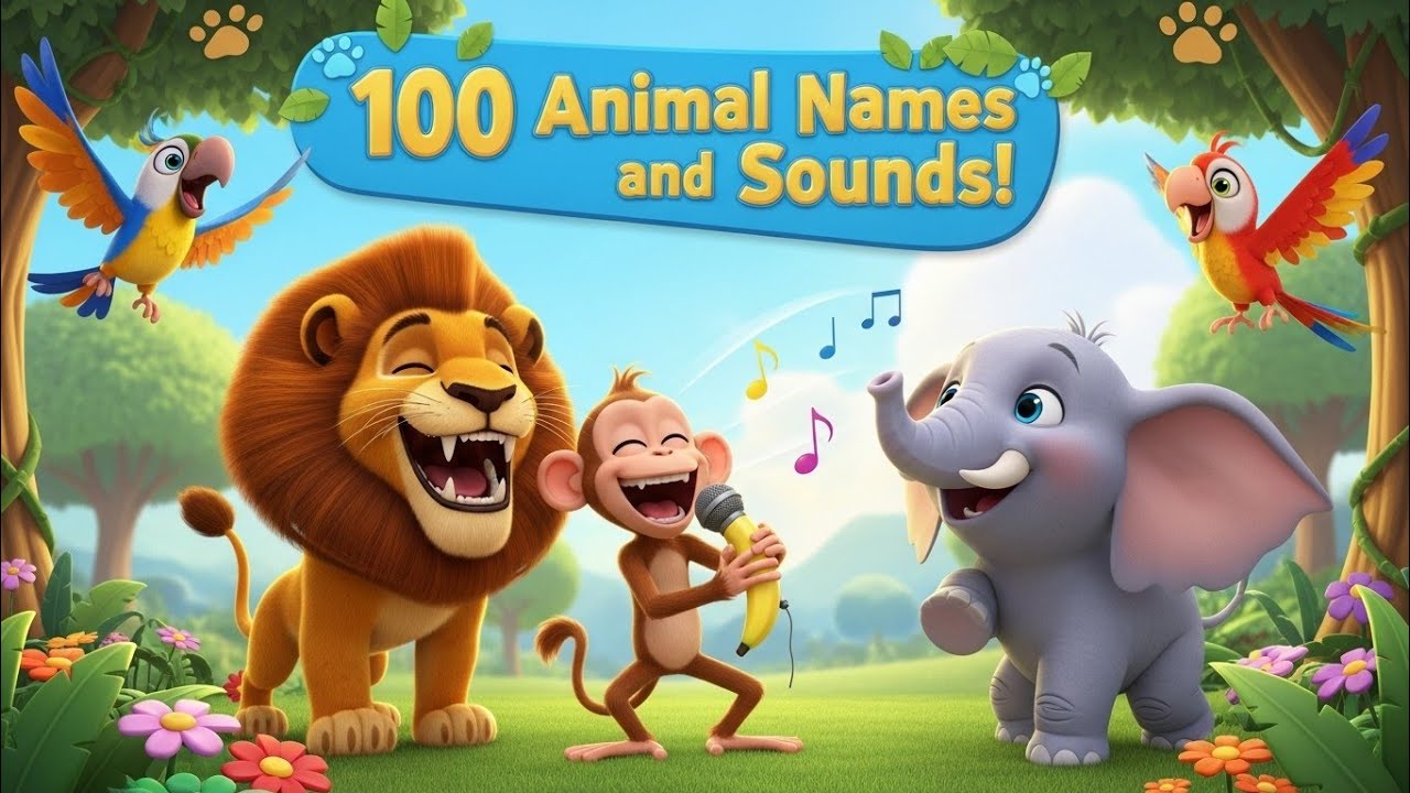 100 Animal Names and Sounds for Kids | Learn Animals Names and Sounds ...
